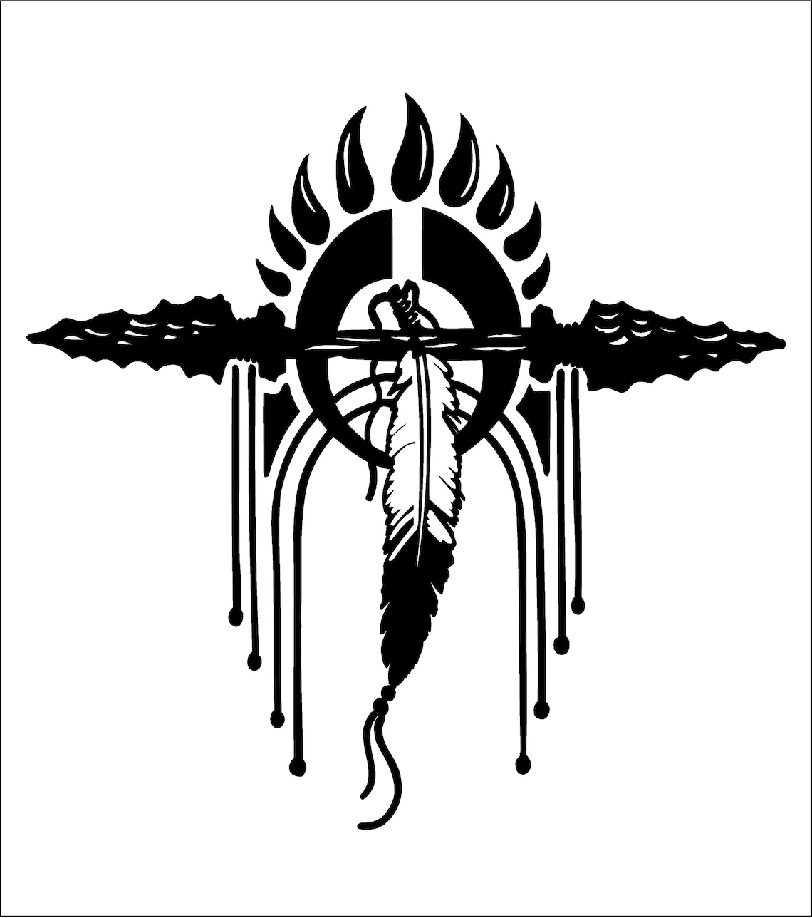Native American Crest Decal Shield Contour Cut Vinyl Southwestern ...