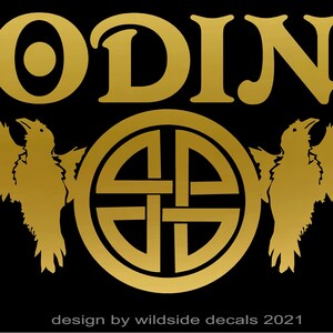 Odin Shield With Name and Ravens Decal Car Window Laptop Vinyl Nordic ...