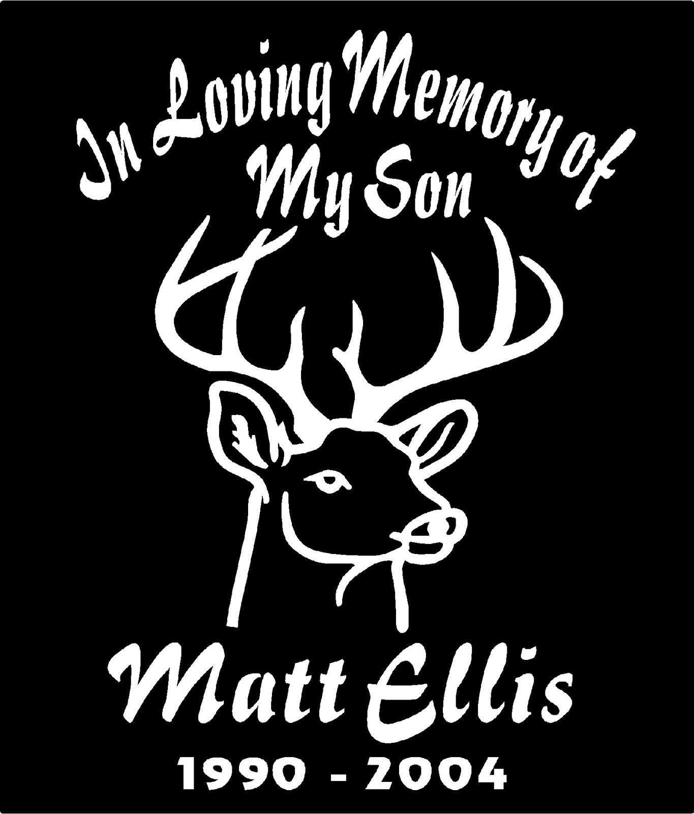 In Loving Memory of Vinyl Decal Buck Deer Custom Memorial Name and ...