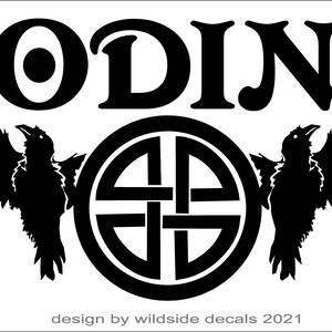 Odin Shield With Name and Ravens Decal Car Window Laptop Vinyl Nordic ...