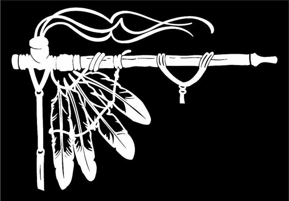 Peace Pipe Decal Vinyl Native American Contour Cut Sticker | Etsy
