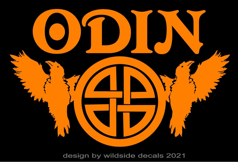 Odin Shield With Name and Ravens Decal Car Window Laptop Vinyl Nordic ...