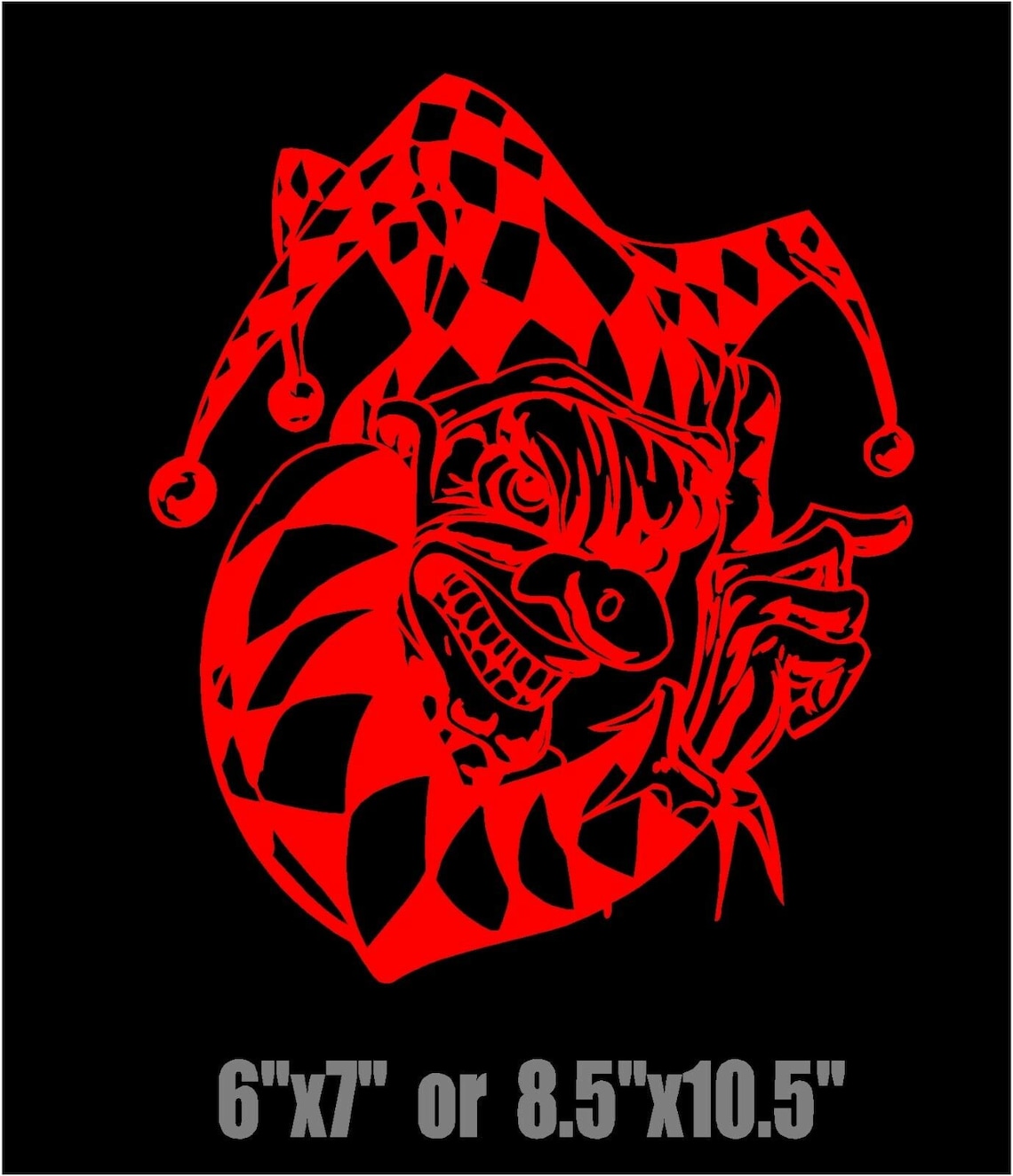 Evil Joker Clown Jester Decal Vinyl Contour Cut Sticker - Etsy