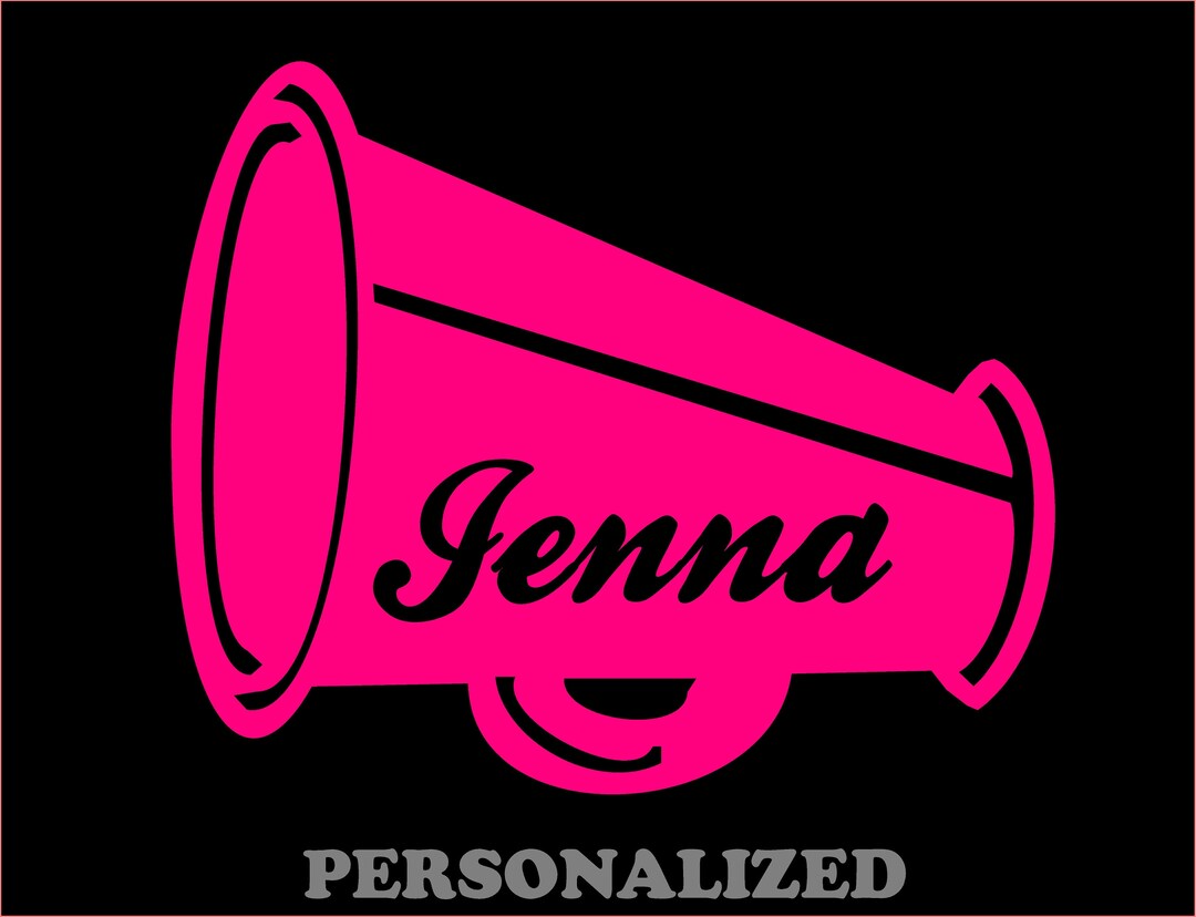 Cheerleader Megaphone Decal Personalized Custom Name Vinyl Car Window ...