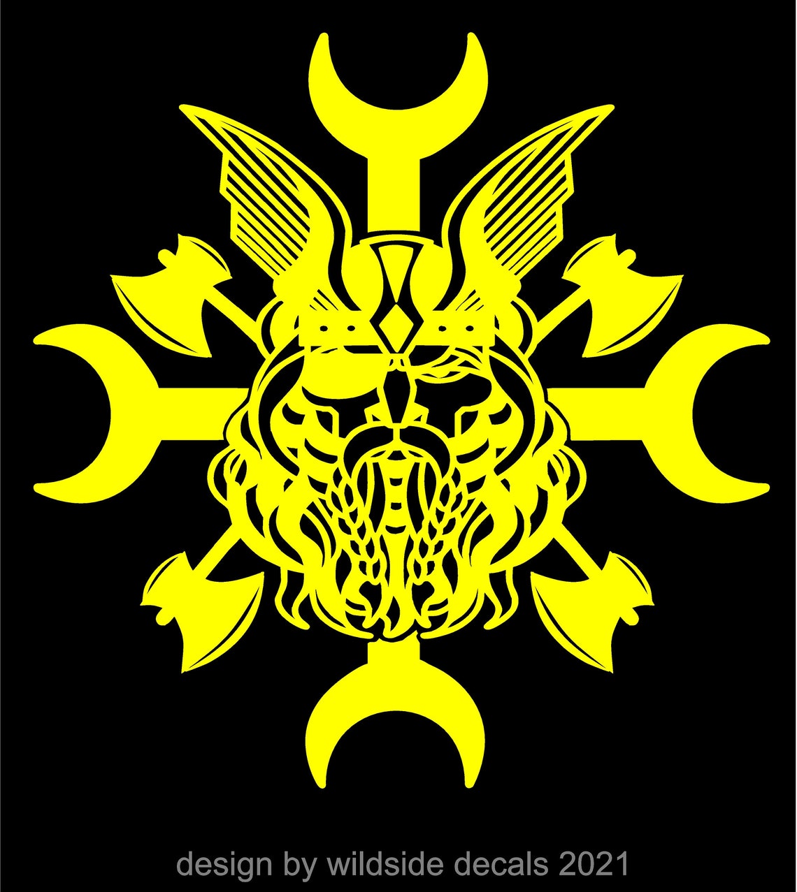 Odin Crest With Axes and Lunate Cross Decal Car Window Laptop Vinyl ...