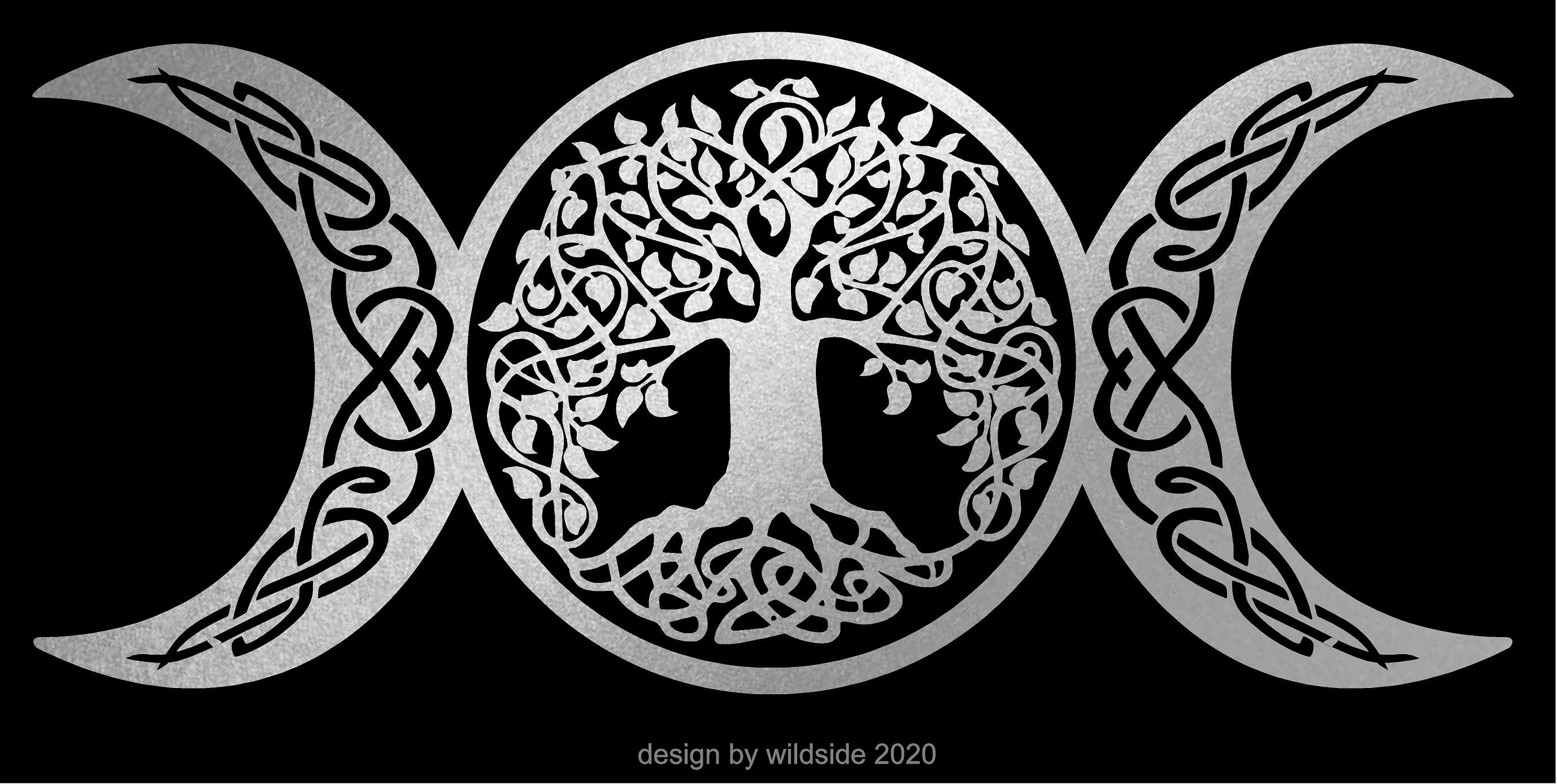 Triple Moon Goddess Decal With Tree of Life Wicca Pagan Witch Vinyl ...
