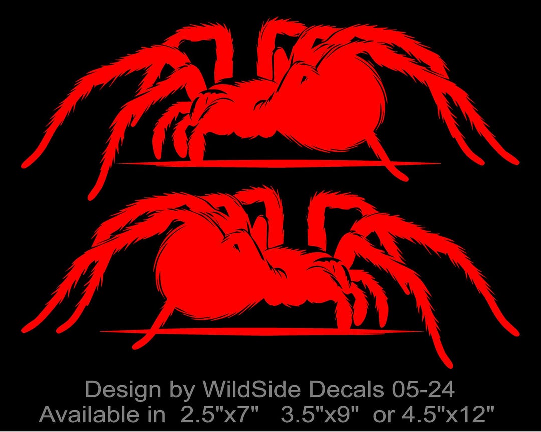 Tarantula Spider Decal Mirrored Image Set Contour Cut Vinyl Car Truck ...
