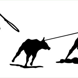 Team Roping Horse Decal Rodeo Contour Cut Vinyl Sticker - Etsy