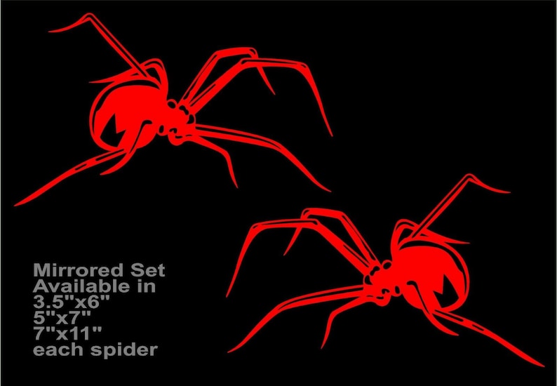 Spider Decals Mirrored Image Set Contour Cut Vinyl Decal Car Truck ...