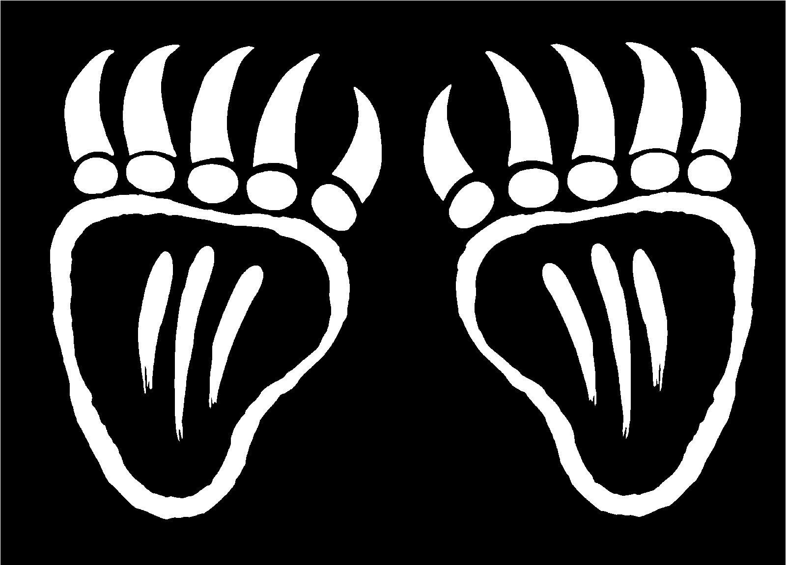 Bear Paw Decals Set of Two Vinyl Native American Mirrored - Etsy