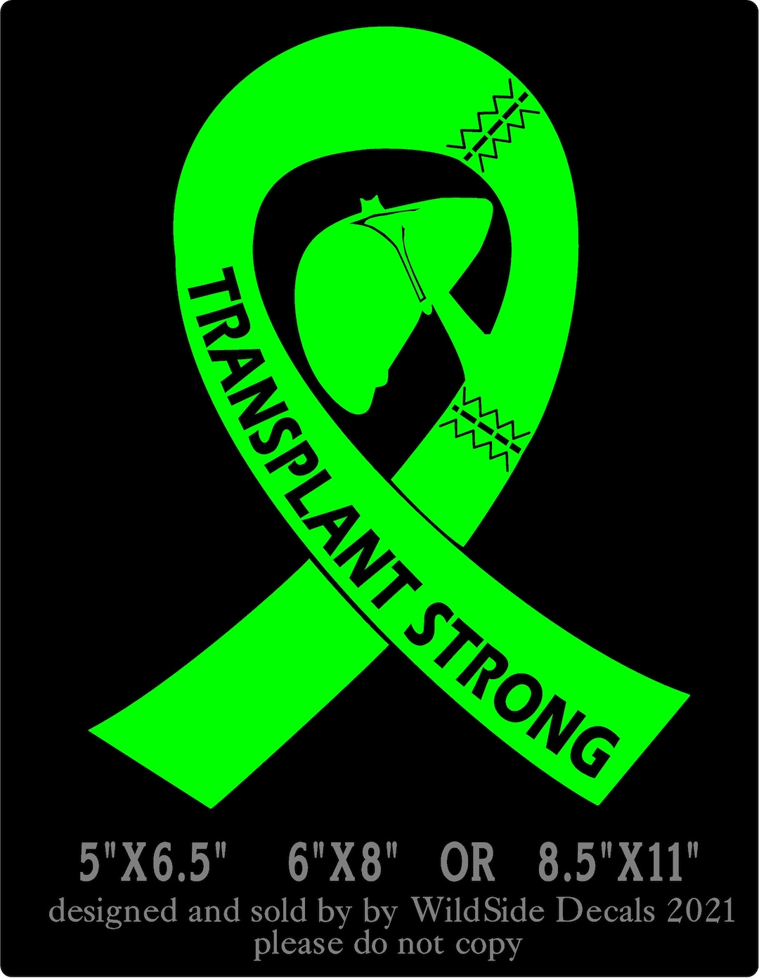 Liver Transplant Decal Transplant Strong Ribbon Contour Cut Vinyl ...