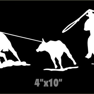 Team Roping Horse Decal Rodeo Contour Cut Sticker - Etsy