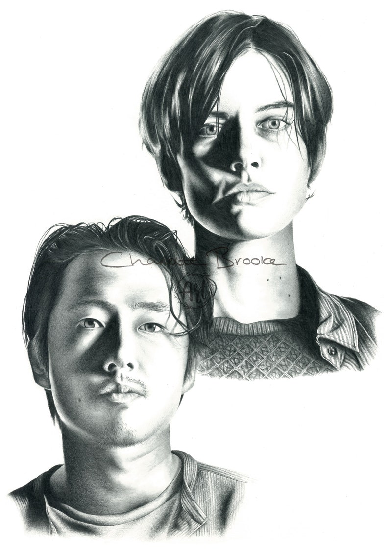 The Walking Dead Pencil Portrait Drawing Collection | Etsy UK