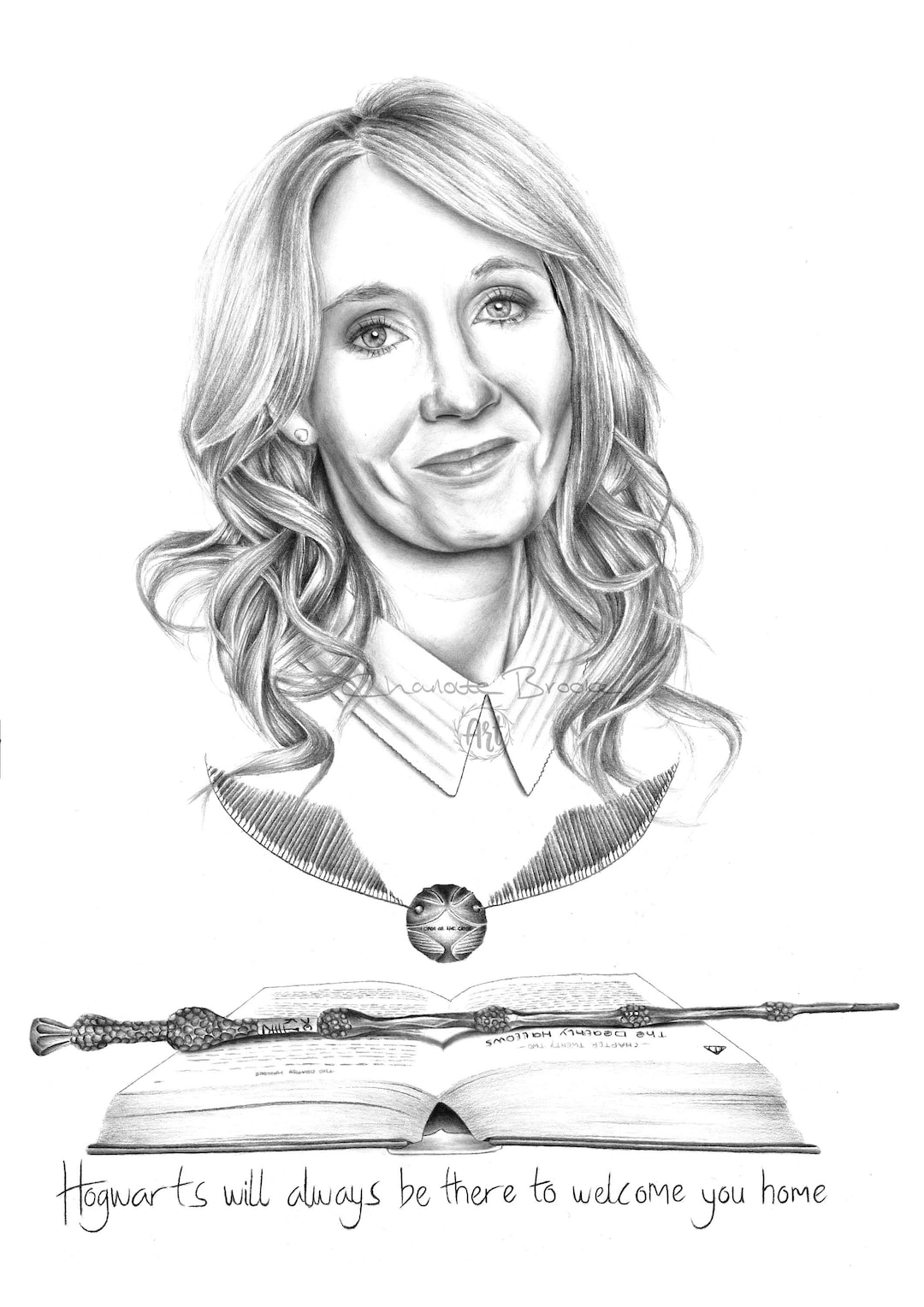 J.k.rowling Pencil Portrait Drawing Print - Etsy