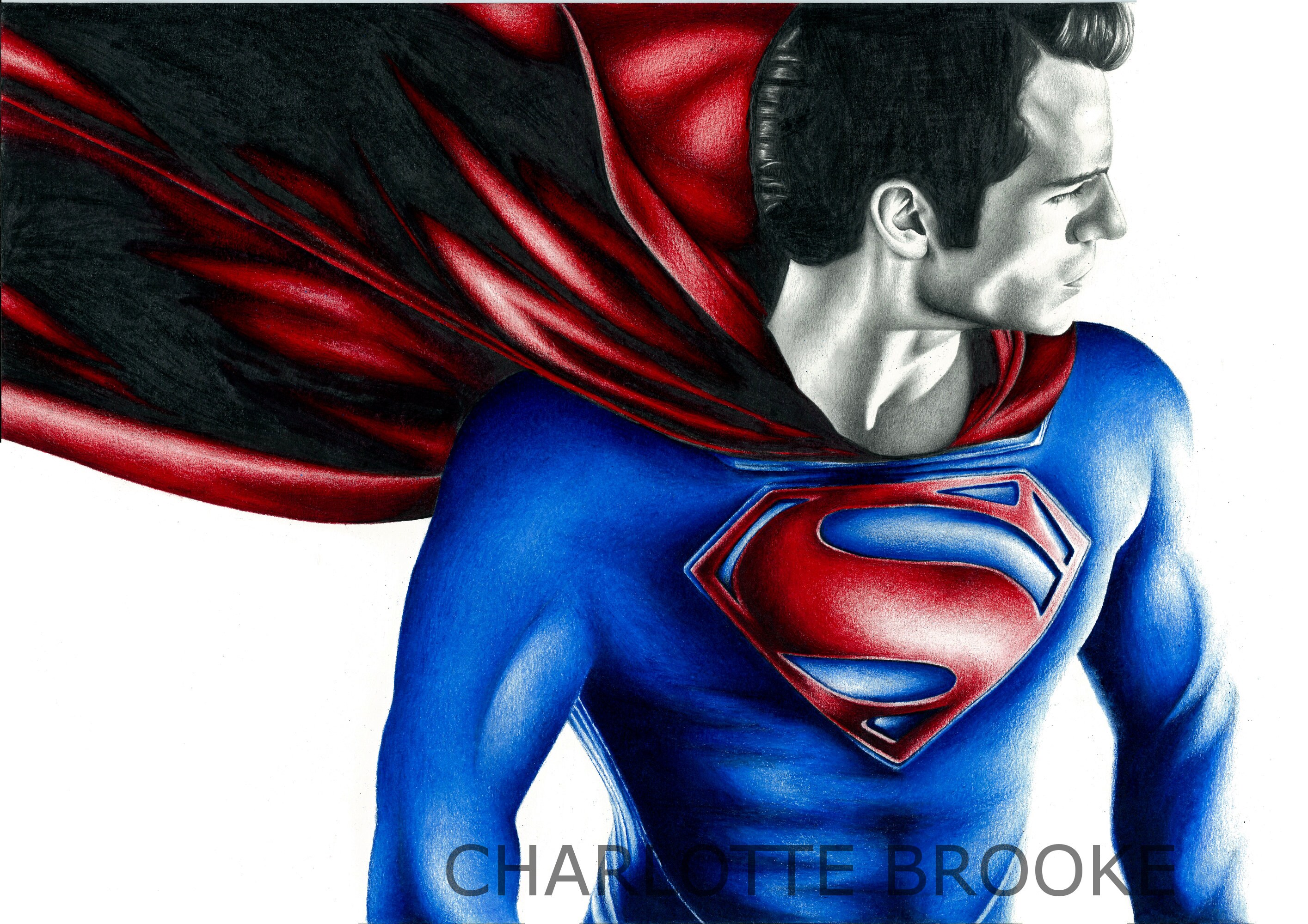 Superman Pencil Portrait Drawing Print | Etsy