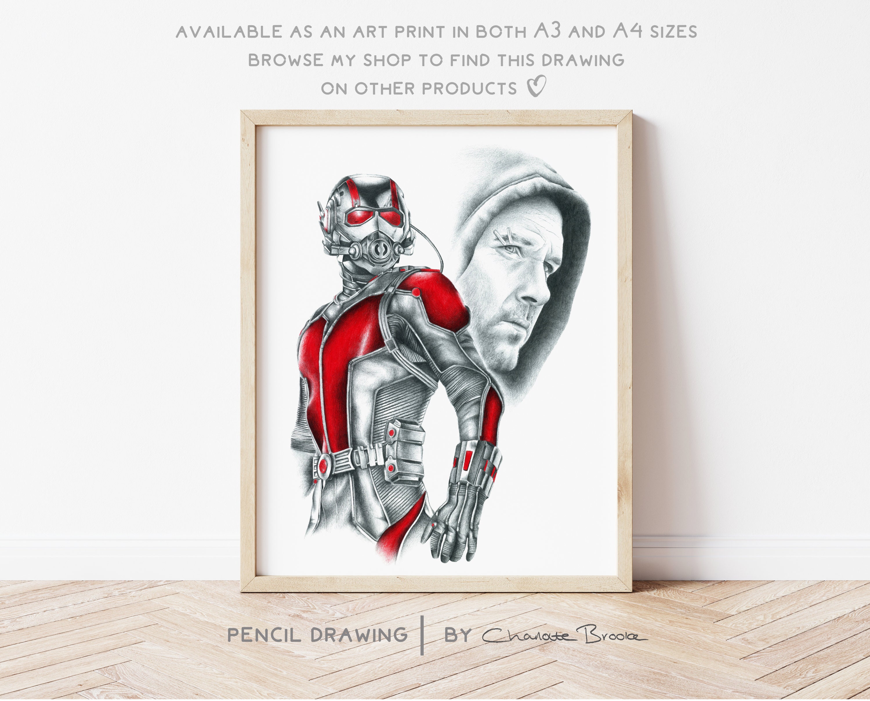 Ant-Man Pencil Portrait Drawing Print | Etsy