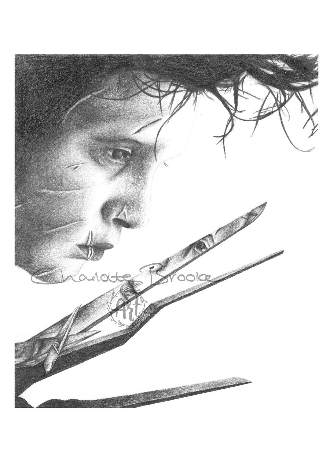 Tim Burton: Edward Scissorhands Pencil Portrait Drawing Print - Etsy UK