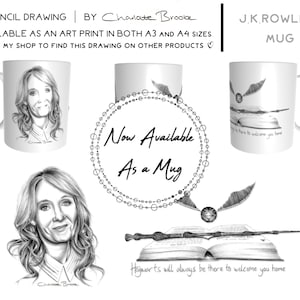 J.k.rowling Pencil Portrait Drawing Print - Etsy UK