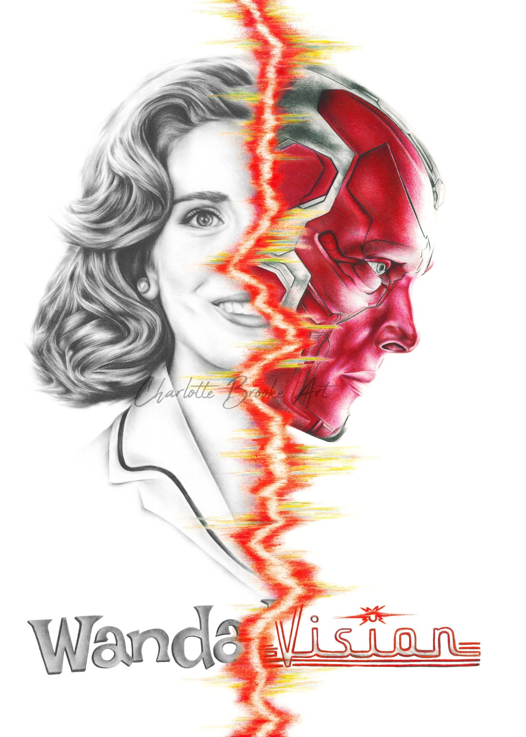 Wandavision Pencil Portrait Drawing Print - Etsy