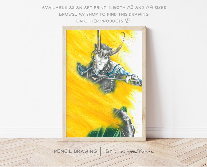 Loki: Ragnarok Pencil and Watercolour Portrait Drawing Print | Etsy