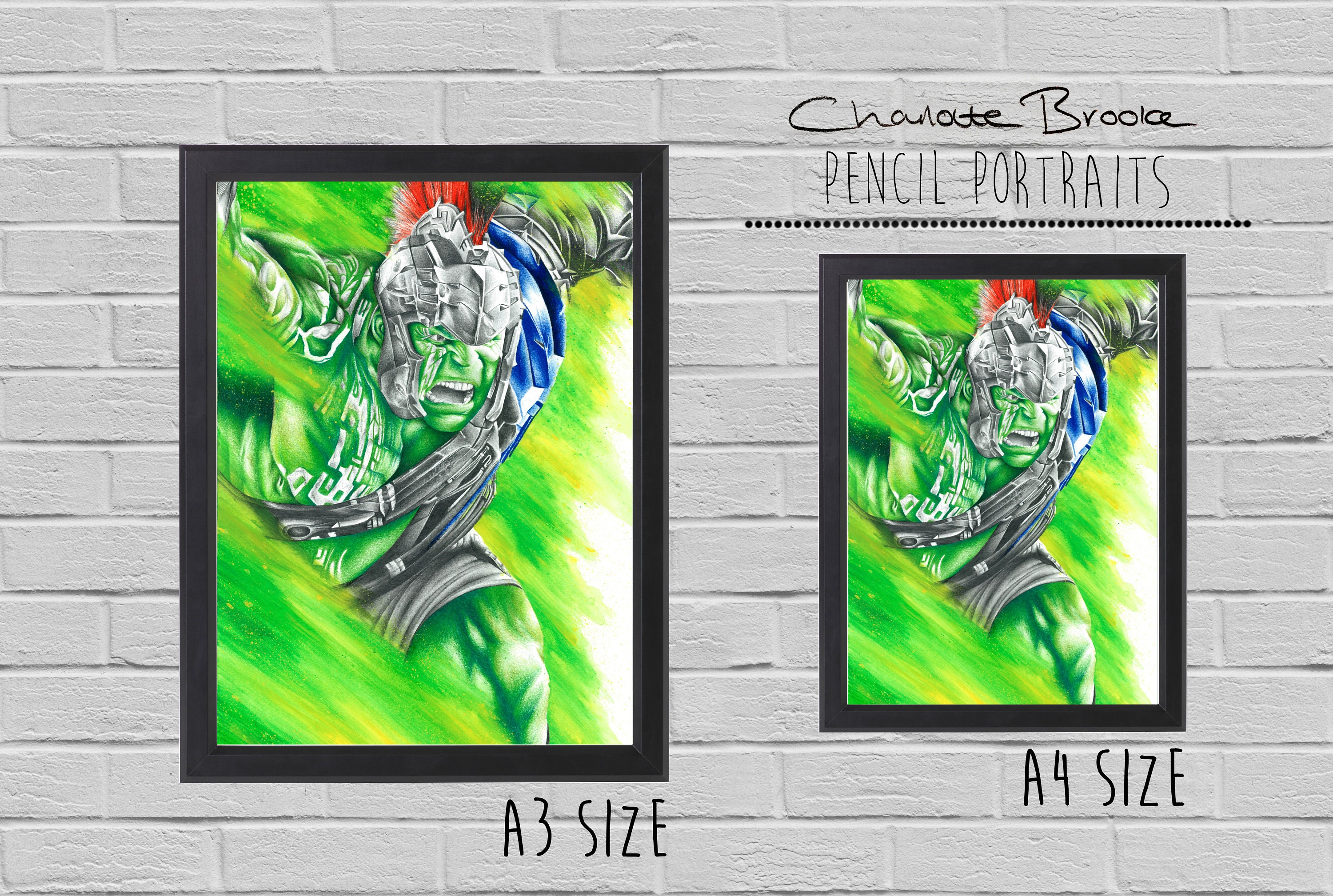 Hulk: Ragnarok Pencil and Watercolour Portrait Drawing Print | Etsy