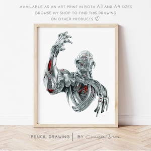 Ultron Pencil Portrait Drawing Print - Etsy