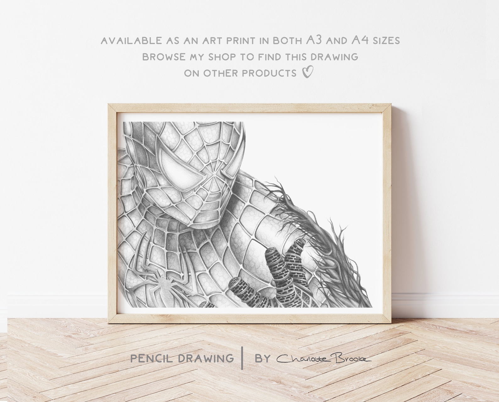 Spider-man Pencil Drawing Portrait Print - Etsy