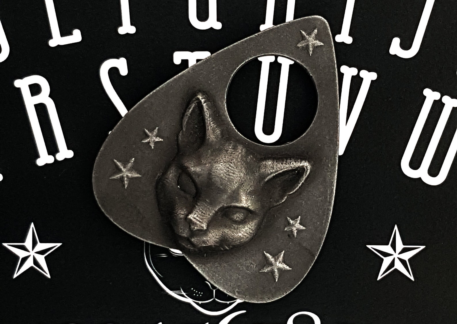 Black Cat Ouija Board Set Complete With Cat Face Planchette - Etsy