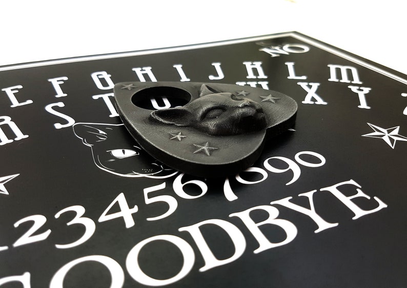 Black Cat Ouija Board Set Complete With Cat Face Planchette - Etsy
