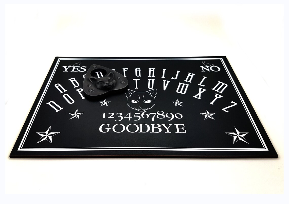 Black Cat Ouija Board Set Complete With Cat Face Planchette - Etsy