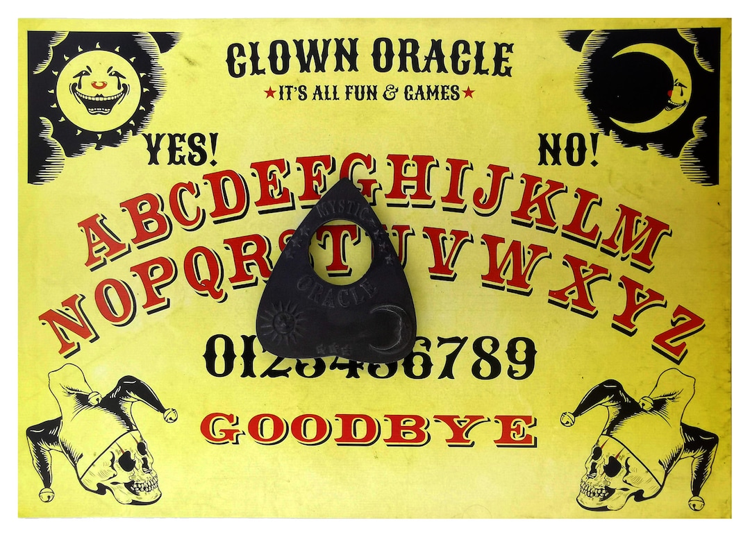 Clown Oracle Ouija Board Set Complete With Sun, Moon & Stars Planchette ...