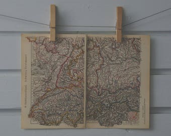 Switzerland Map Original 1875 Blacks Atlas Geneva the Alps - Etsy