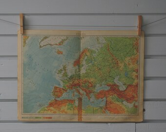 1952 Map of Europe - Etsy