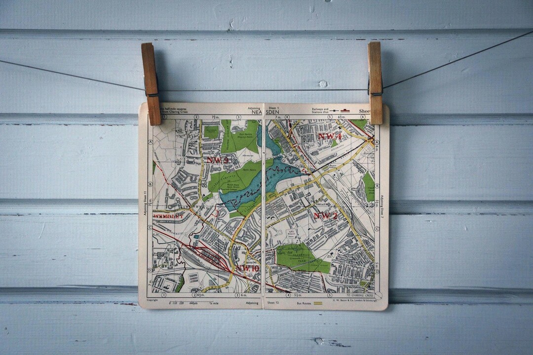 1950s Vintage Neasden Map - Etsy
