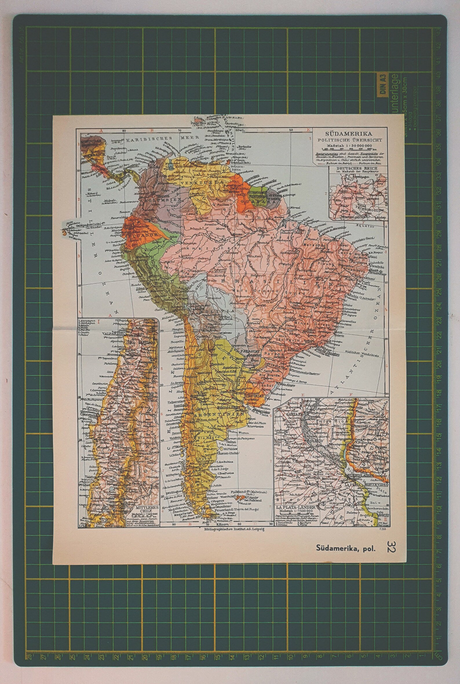 1936 Vintage South America Map - Etsy