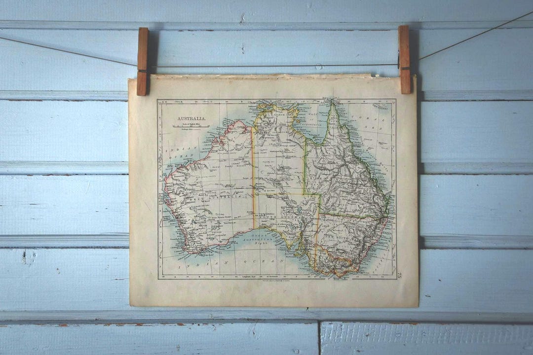 1892 Vintage Australia Map - Etsy