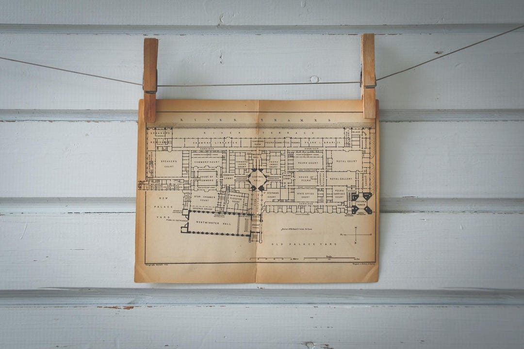 1899 Vintage Plan of the Houses of Parliament - Etsy