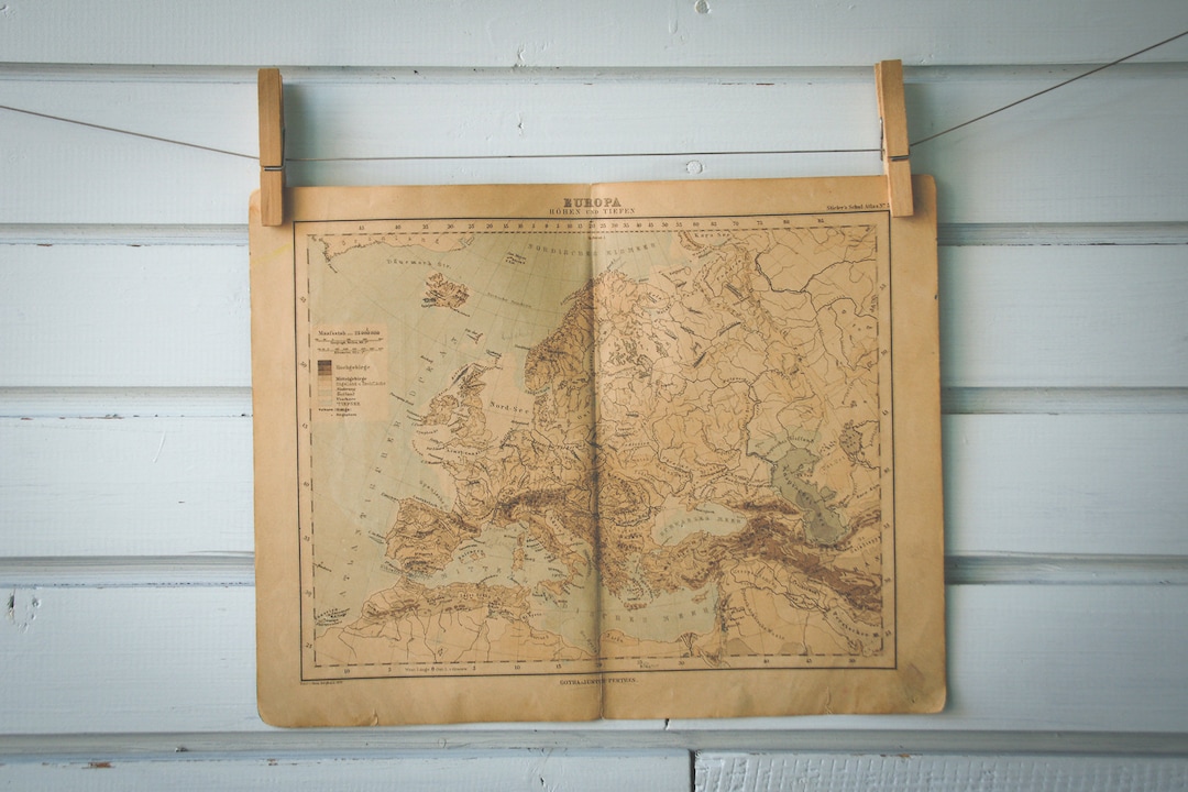1886 Vintage Map of Europe - Etsy