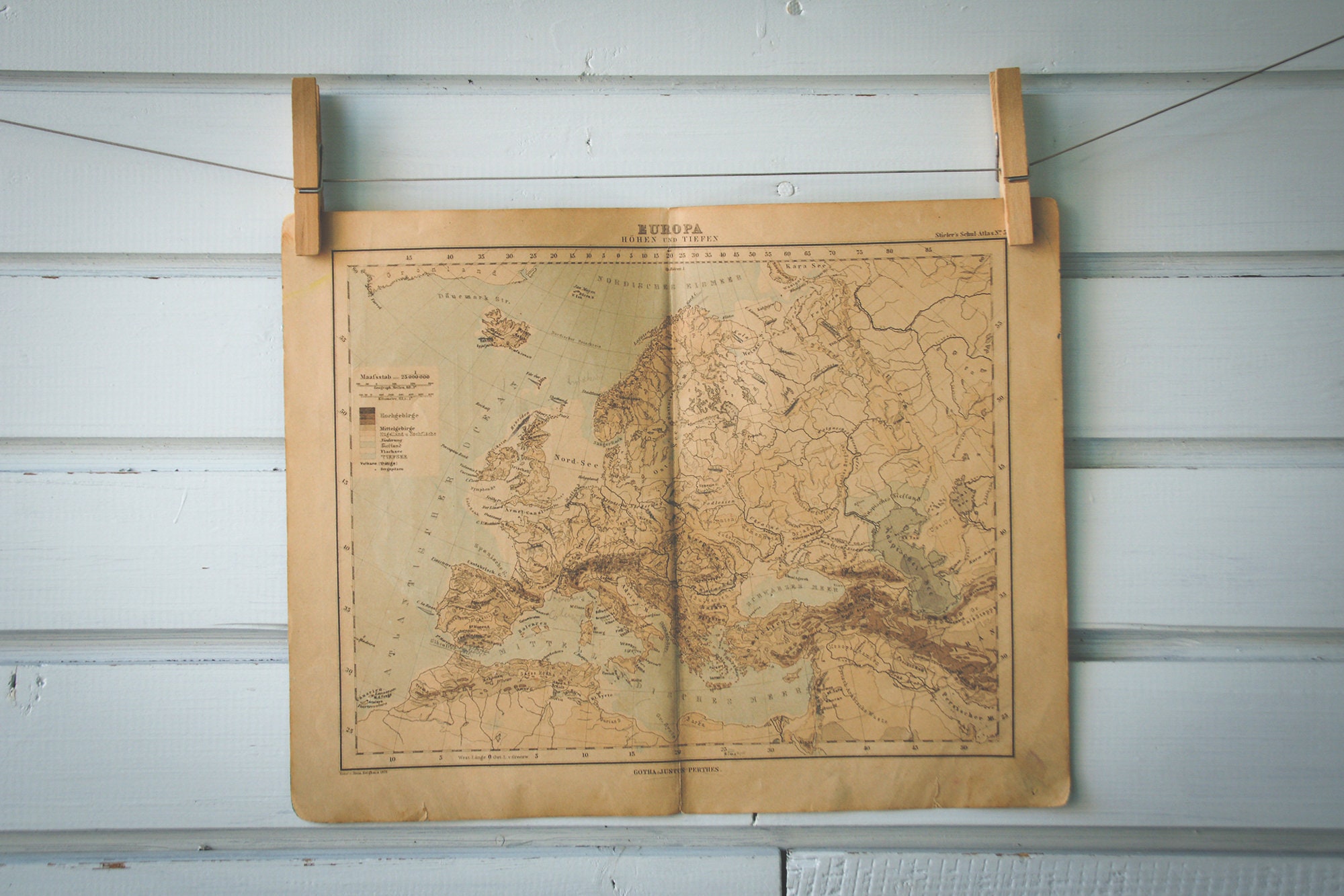 1886 Vintage Map of Europe