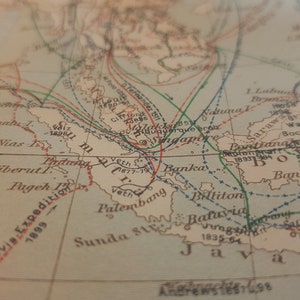 1907 Vintage Map of Asia Exploration | Etsy