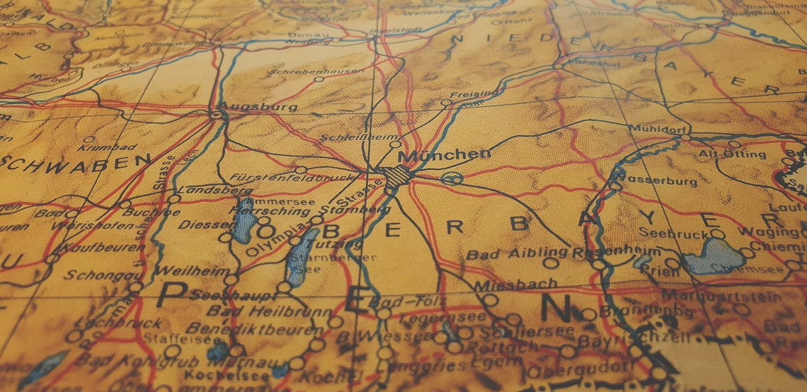 1950s Vintage Map of Germany | Etsy