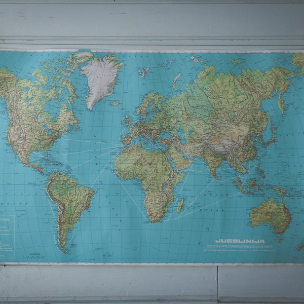 Vintage World Map - Etsy