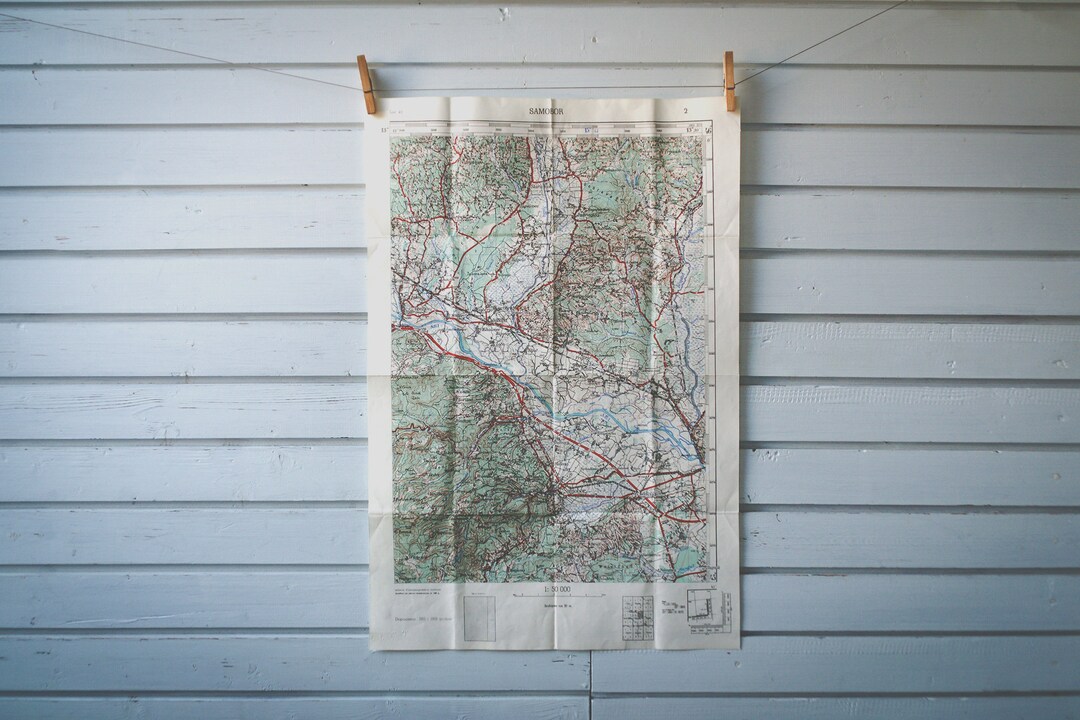 1959 Vintage Samobor & Surroundings Map - Etsy