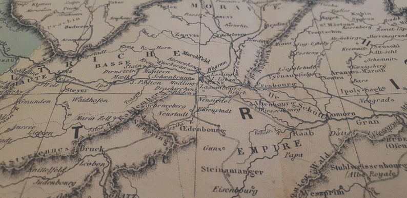 1872 Vintage Map of Central Europe - Etsy