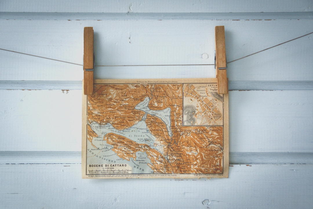 1911 Vintage Bay of Kotor Map - Etsy