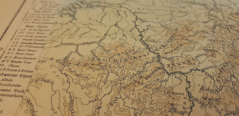 1884 Vintage Central Europe Map - Etsy