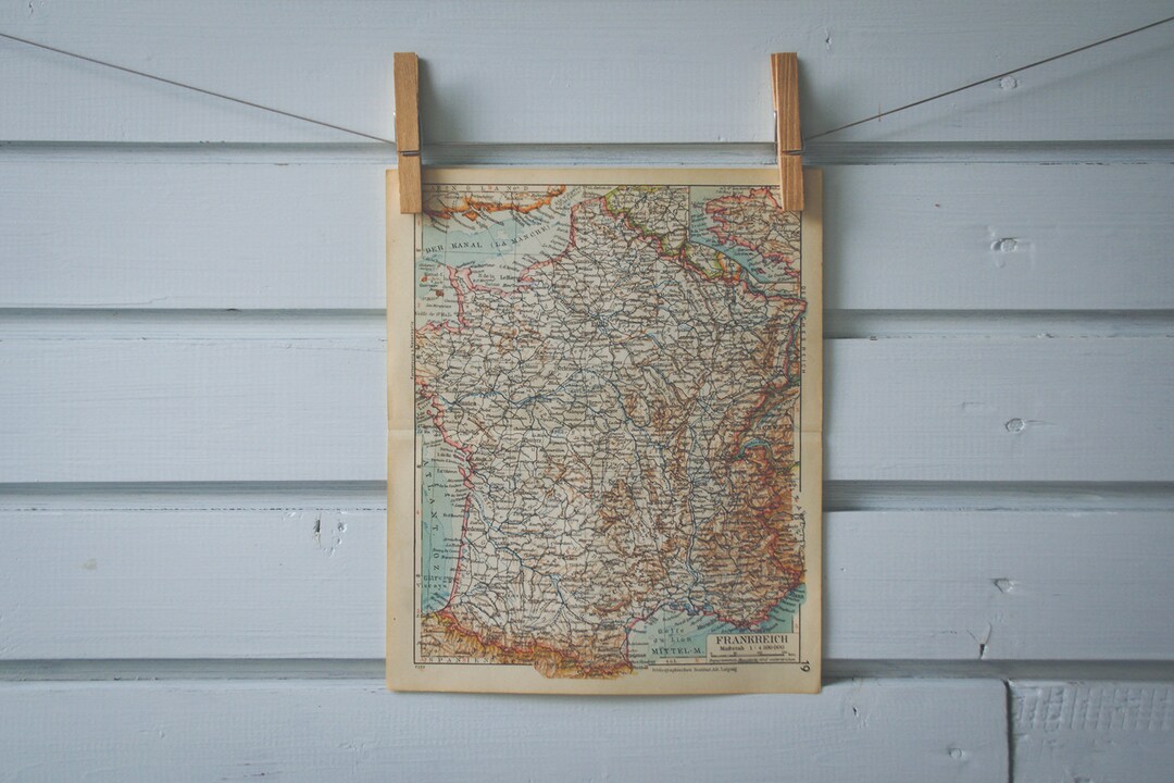 1936 Vintage Map of France - Etsy