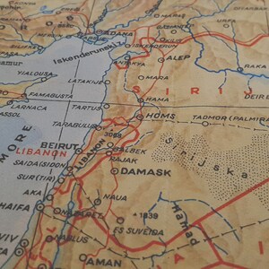 1956 Vintage Near East Map - Etsy