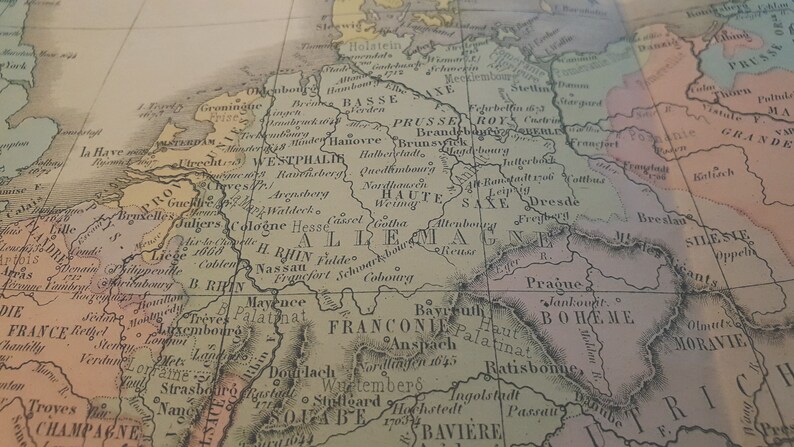 1886 Vintage Map of Europe in Early 18th Century | Etsy