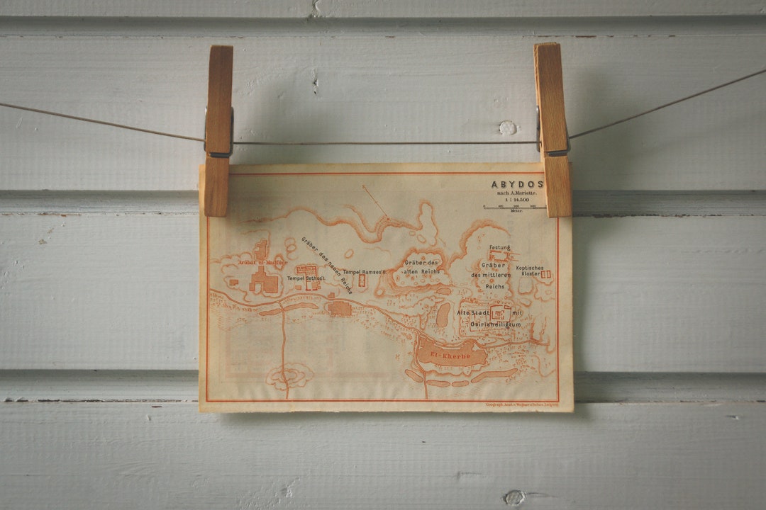 1913 Vintage Abydos Map - Etsy